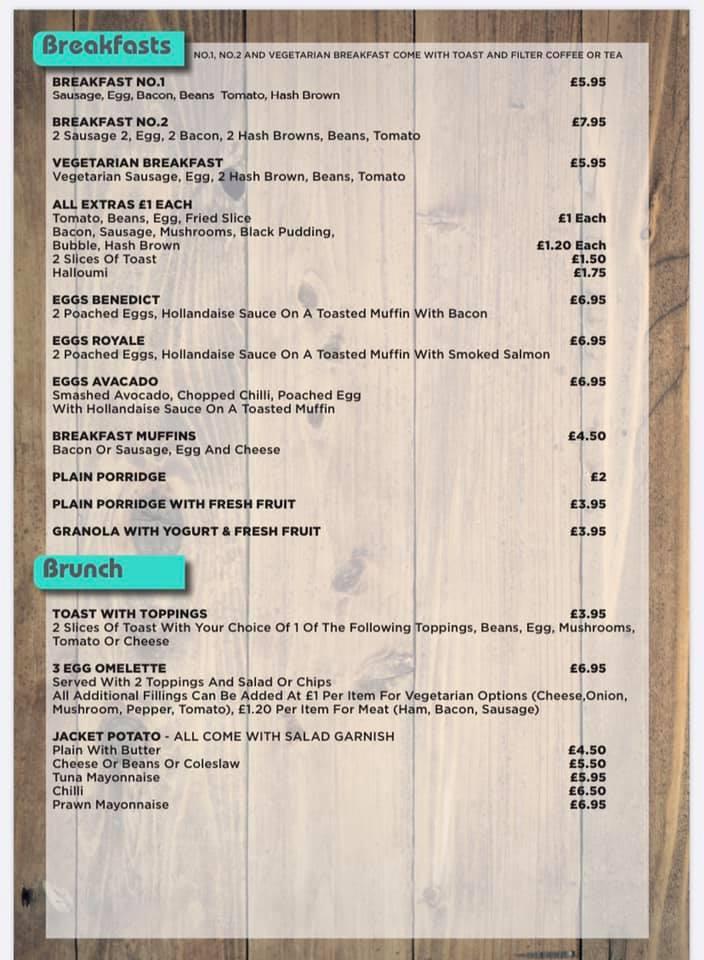Menu at Cafe 206 Limited, Rochford