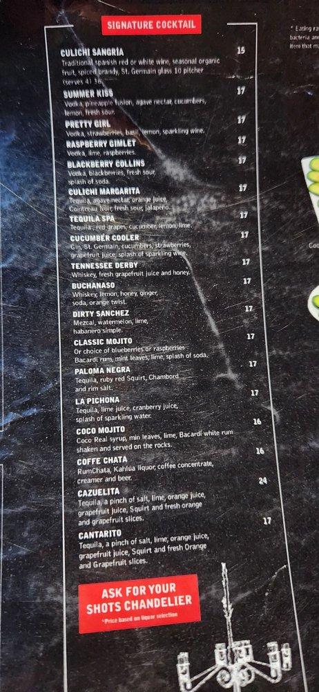 Menu at La Perla del Mar VIP restaurant, Tacoma, 6812 Tacoma Mall Blvd