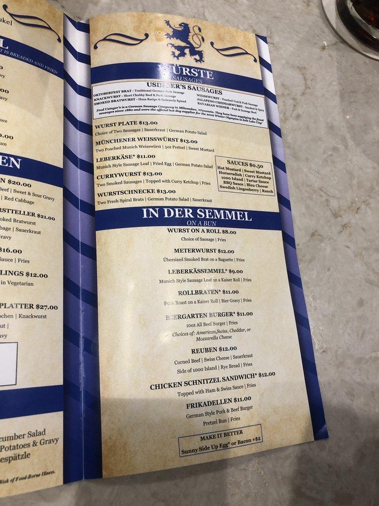 Menu at Bavarian Bierhaus pub & bar, Nashville, 121 Opry Mills Dr