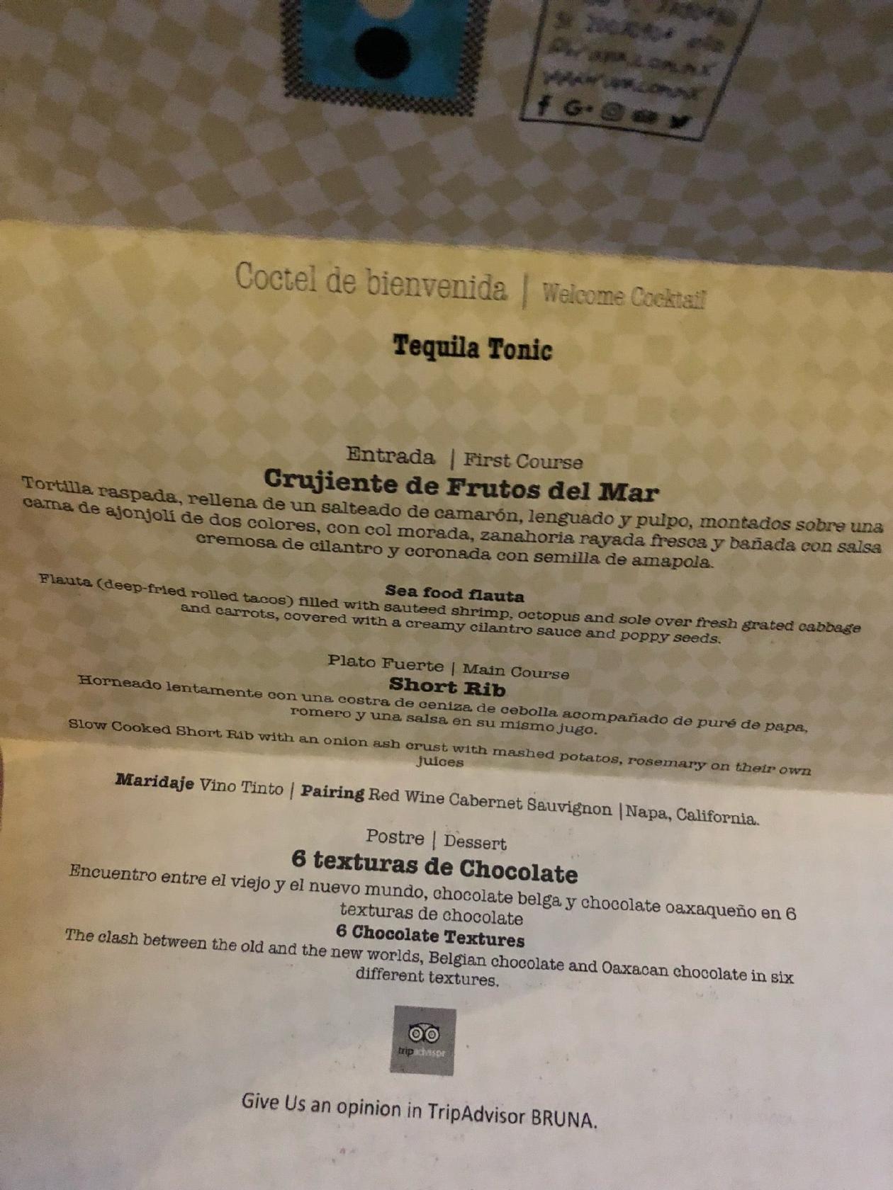 Carta de Bruna Restaurante, Guadalajara, Calle Lerdo de Tejada 2418 ...