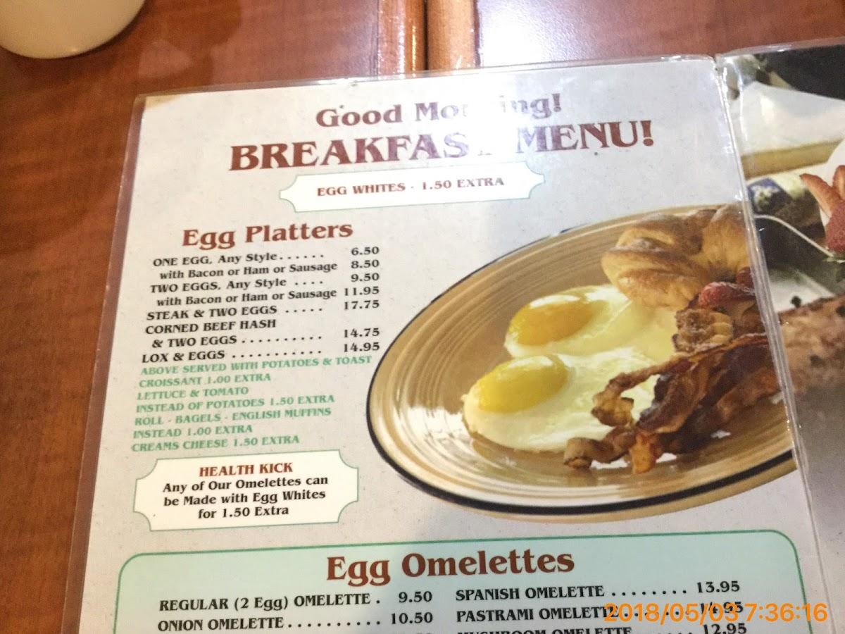 Menu at New York Luncheonette cafe, West New York
