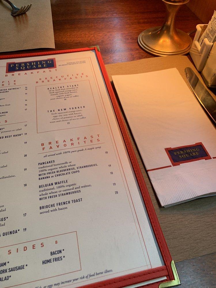 Menu at Pershing Square restaurant, West New York, 90 E 42nd St