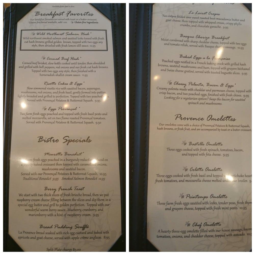 Menu at Petite Provence Boulangerie & Patisserie cafe, The Dalles