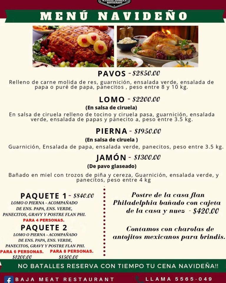 Menu at Baja Meat Restaurant, Mexicali, Calz Anáhuac 1800