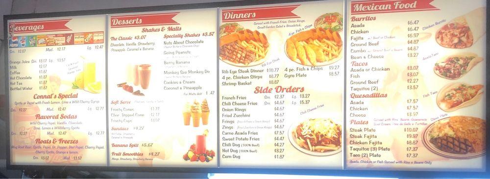 Menu at Connal's Burgers Salads & Subs restaurant, Upland