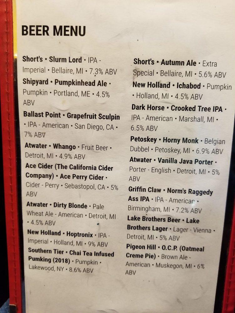 Menu at Great Lakes Eatery & Pub, Dundee
