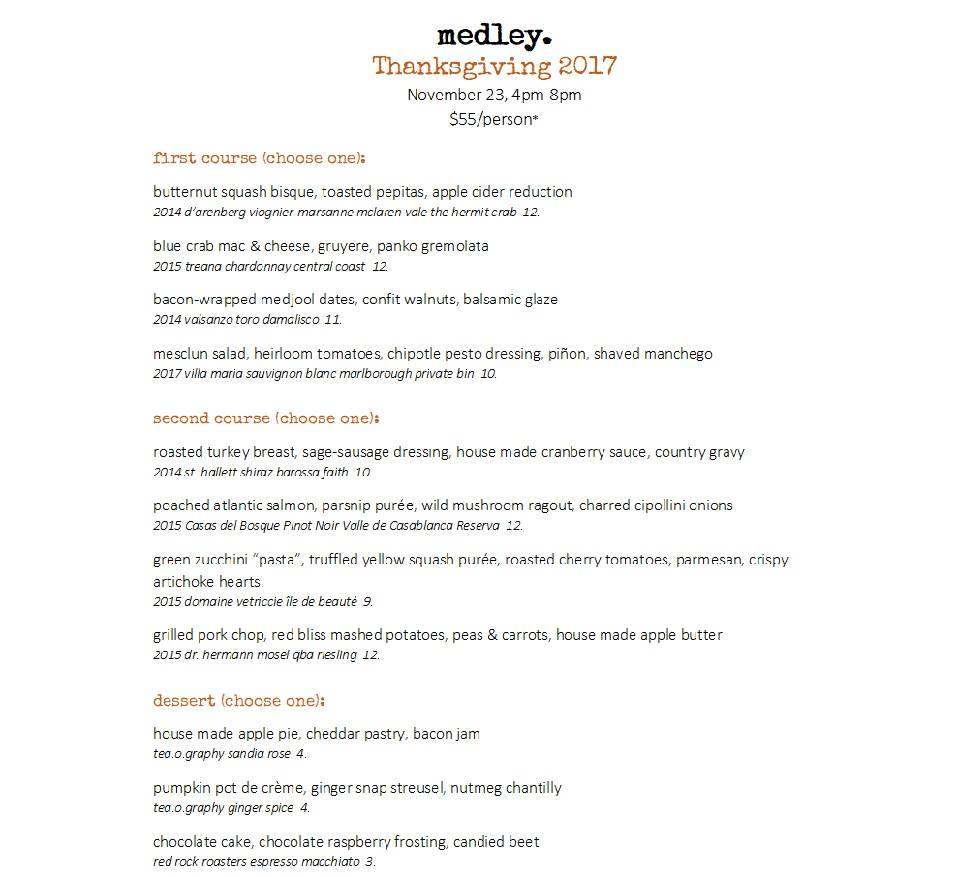 Menu at Medley. pub & bar, Taos, 100 NM-150
