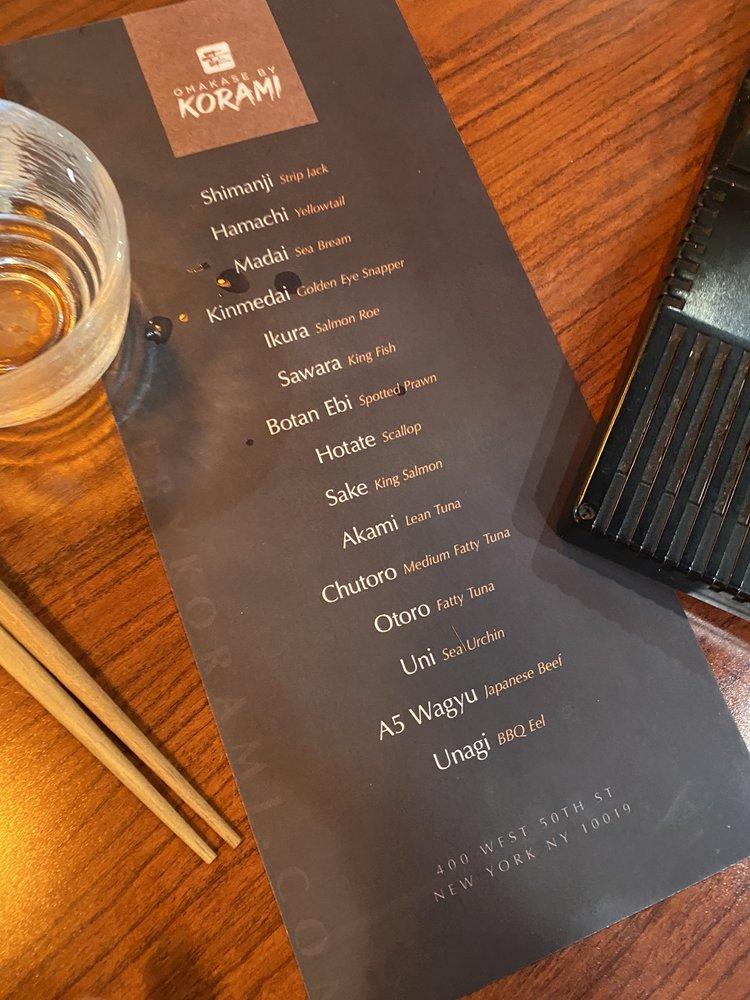 Menu at Omakase by korami restaurant, West New York