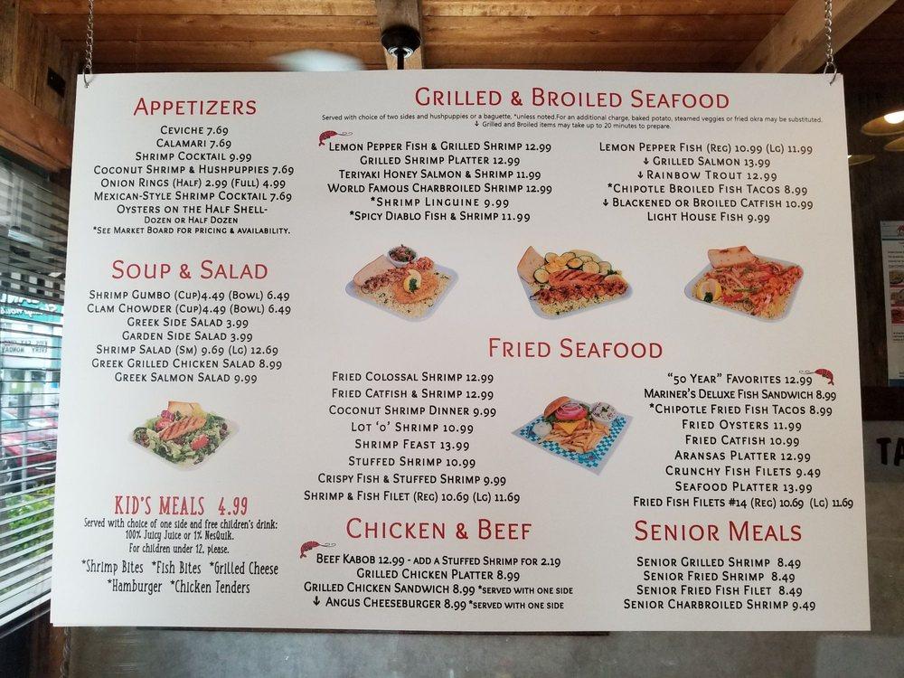 Menu at Sea Island Shrimp House restaurant, San Antonio, I-10