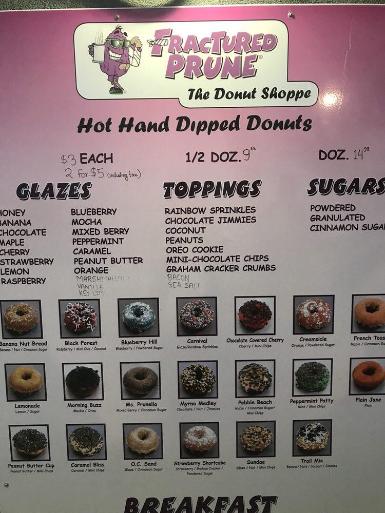 Menu at The Original Fractured Prune, Ocean City, 14th St