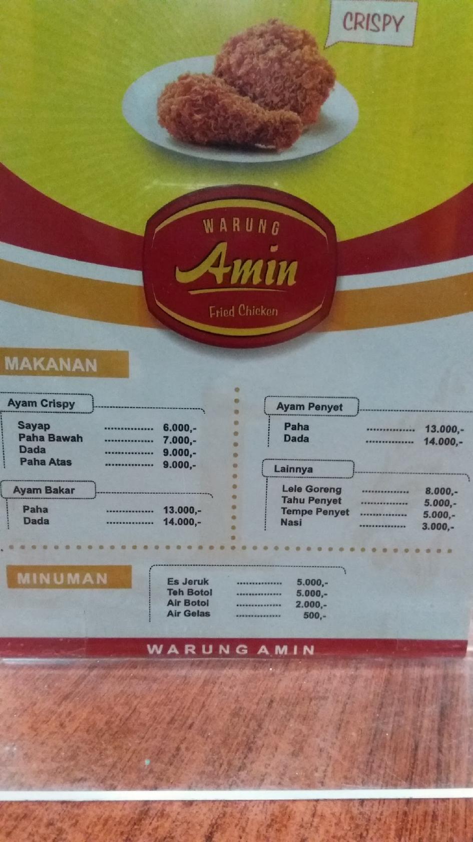 Menu at Resto AMIN FRIED CHICKEN, Makassar
