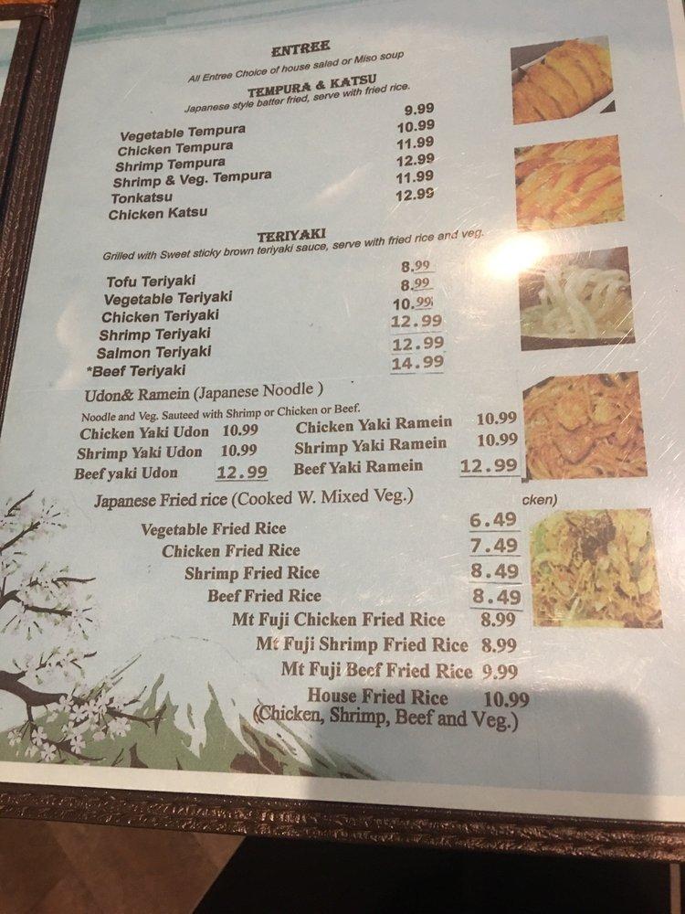 Menu at Mt Fuji Japanese Restaurant, Arab