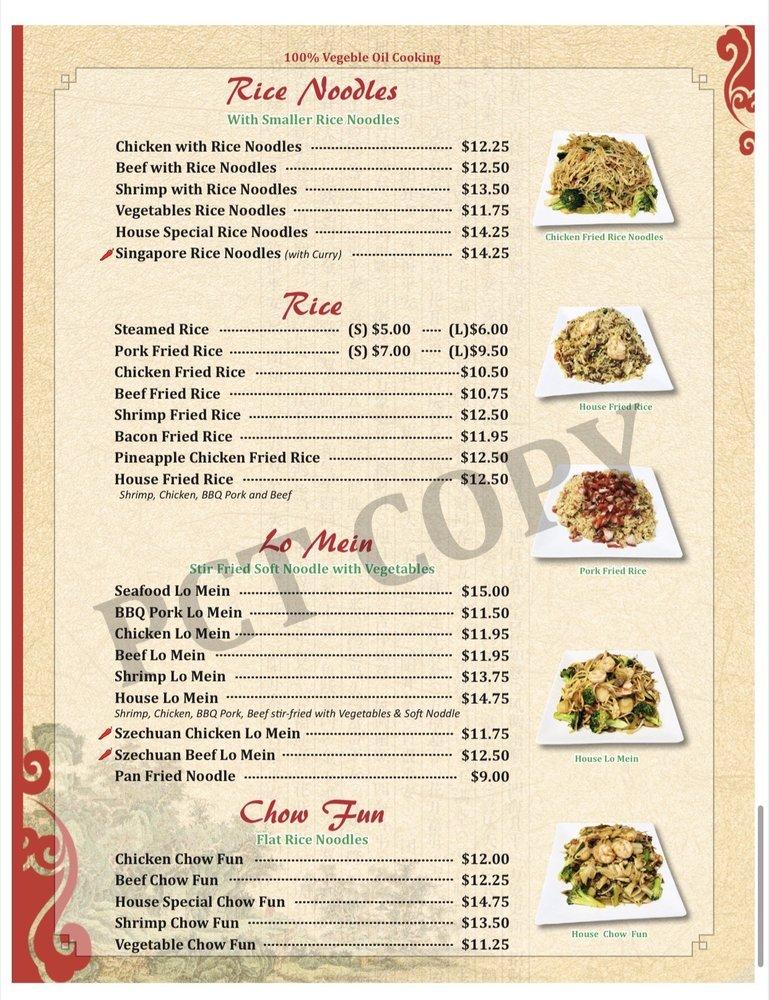 Menu at Lin's Restaurant, Tillamook