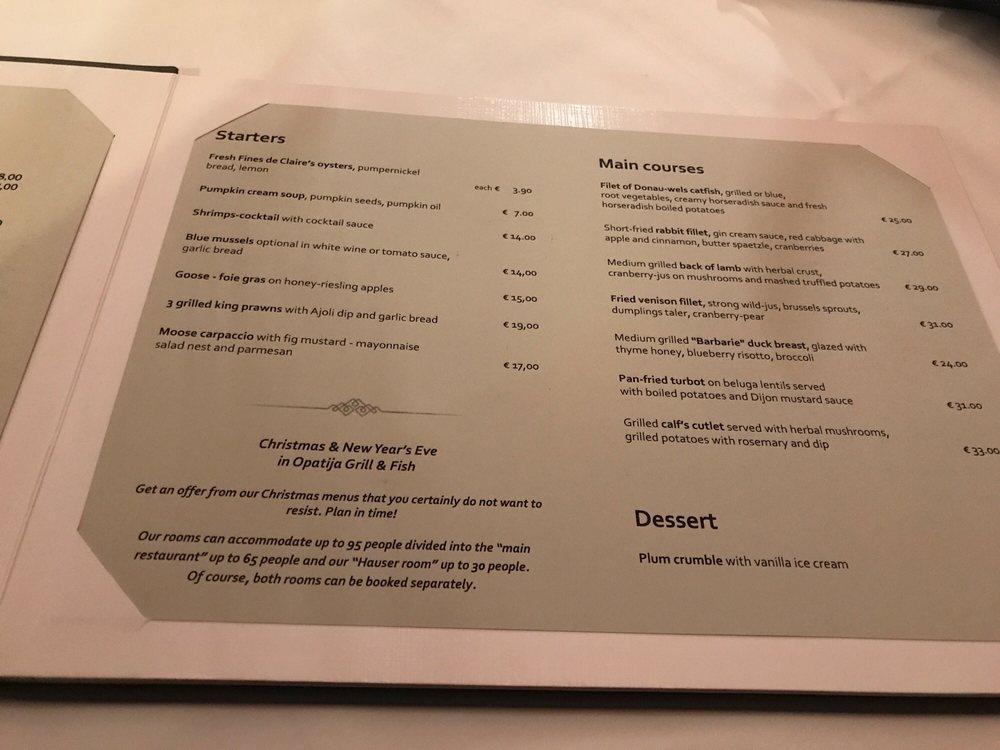 Speisekarte von Restaurant Opatija - Max Kandel, Nürnberg