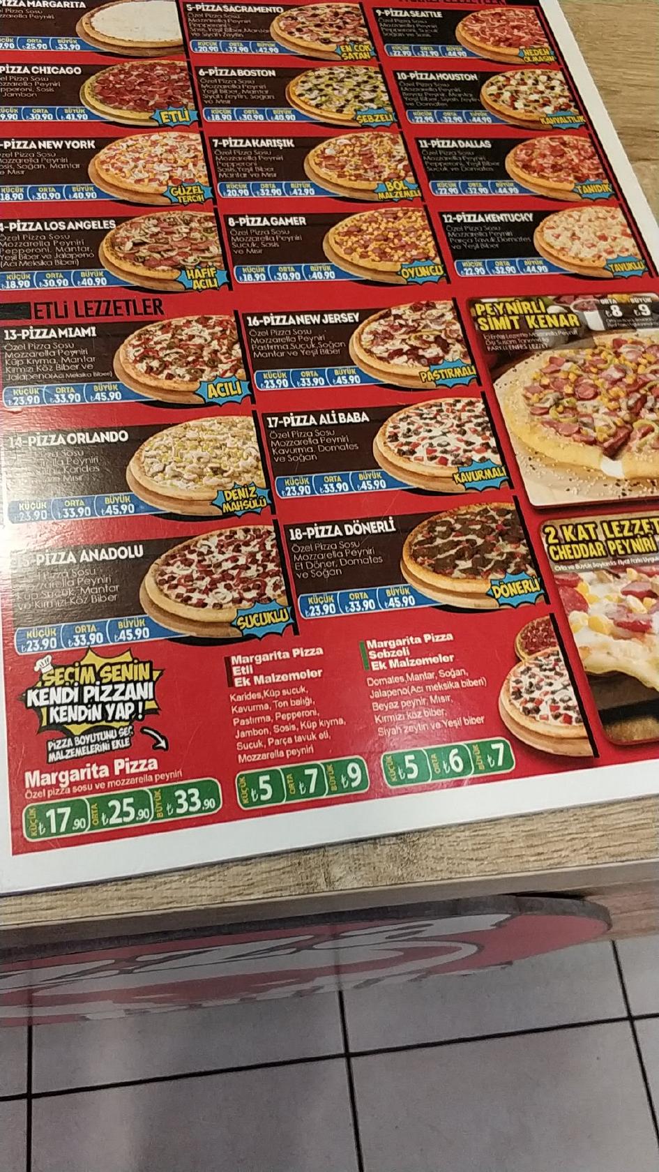 Menu at Pizza Bulls, Istanbul, Cumhuriyet Mahallesi Kazım Orbay Caddesi ...