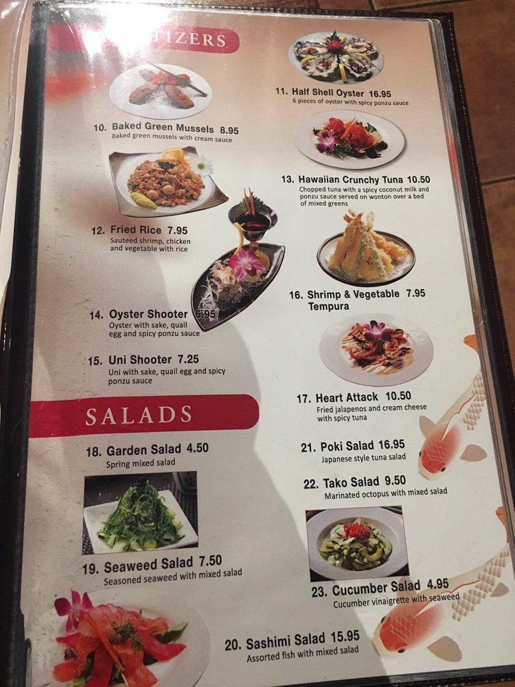 Menu at Yanagi Sushi & Grill restaurant, Pismo Beach