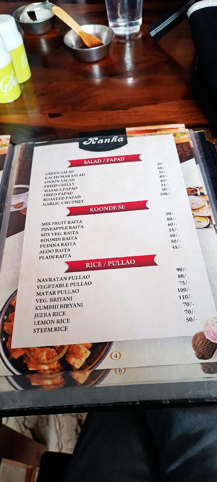 Menu at KANHA HOTEL & RESTAURANT, India, Nims