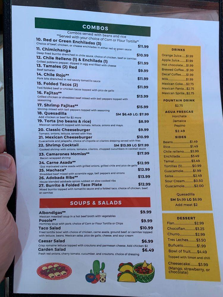 Menu at La Doña restaurant, Yuma