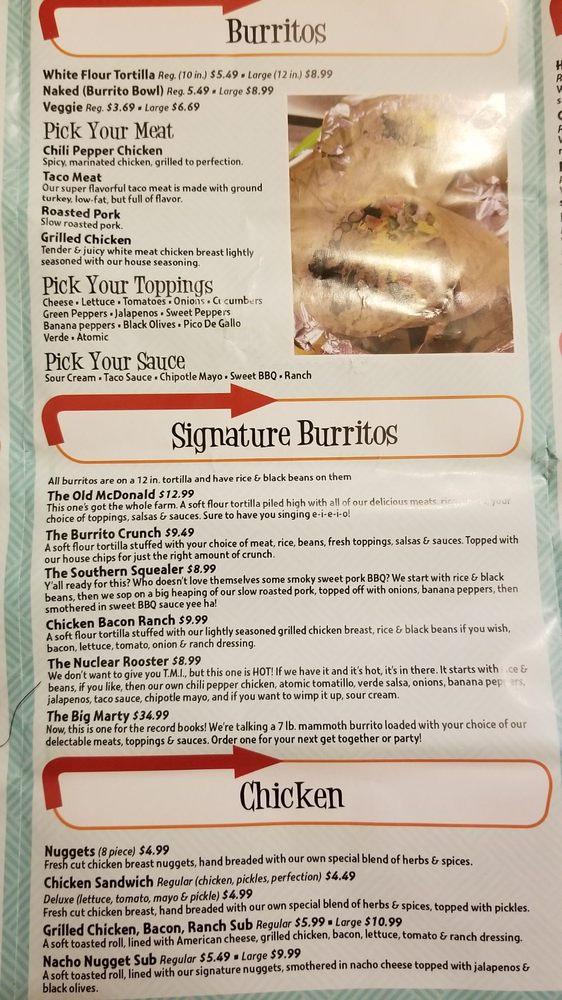 Menu at Glacier Flakes restaurant, Weigelstown