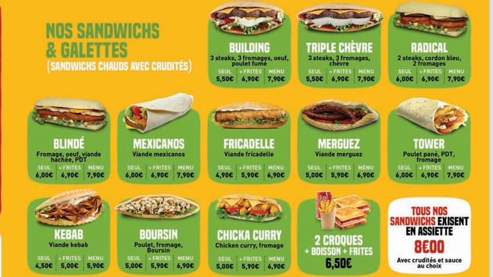 Menu at My Tacos 62 restaurant, Béthune
