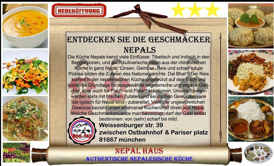 Menu at Nepal Haus restaurant, Munich