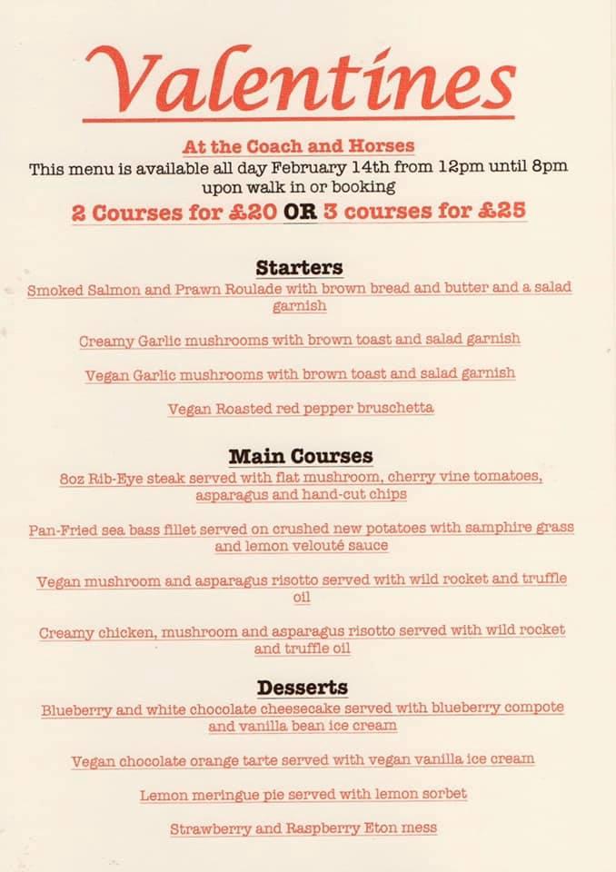 Menu at The Coach and Horses pub & bar, Copythorne
