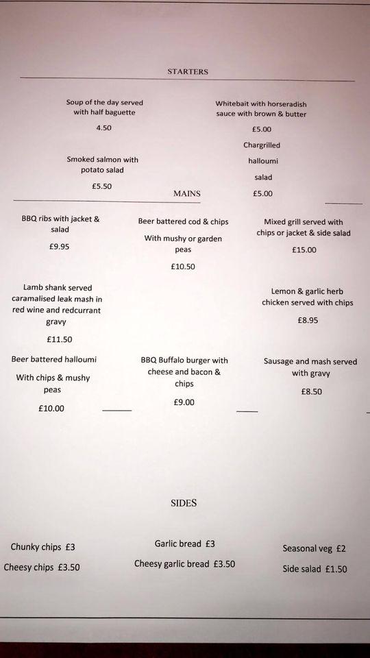 Menu at The Highwayman Inn – RelaxInnz pub & bar, Shepton Mallet