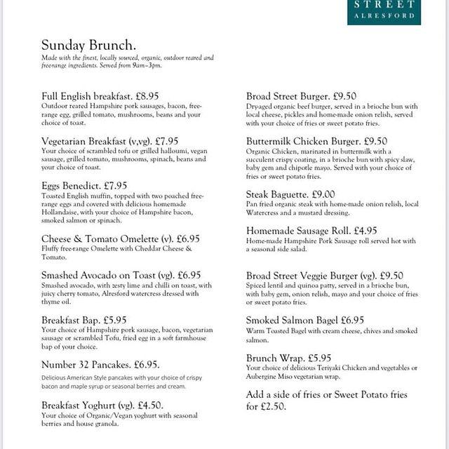 Menu at 32 Broad Street Bar & Restaurant, New Alresford