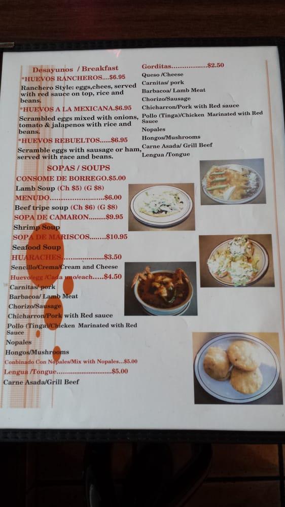 Menu at El Garage Restaurant, Manassas, Grant Ave