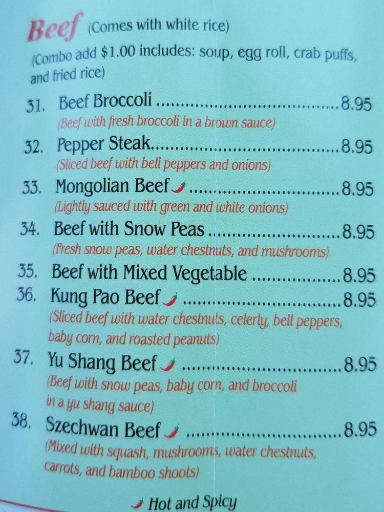 Menu at Hong Kong Kitchen restaurant, Phoenix