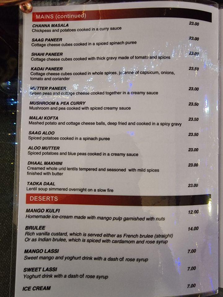 Menu at Kumar's Something Special restaurant, Paeroa