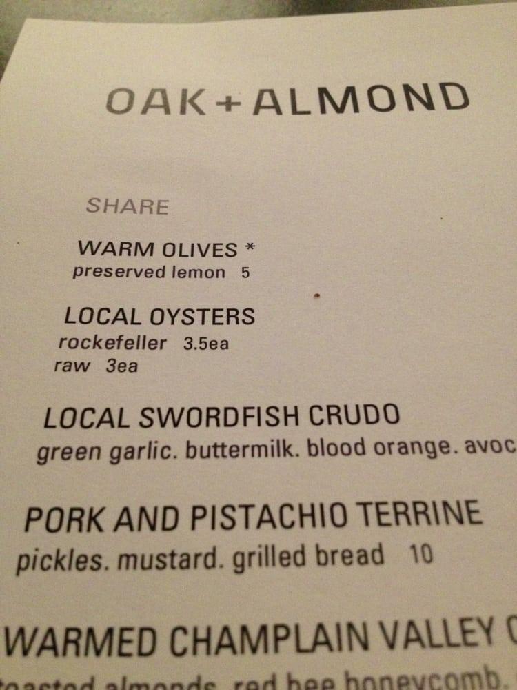 Menu at Oak and Almond pub & bar, Norwalk