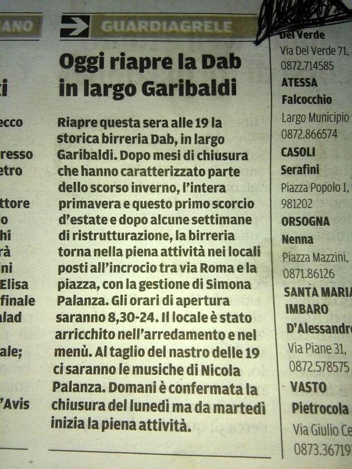 Speisekarte von Dab pub & Bar, Guardiagrele
