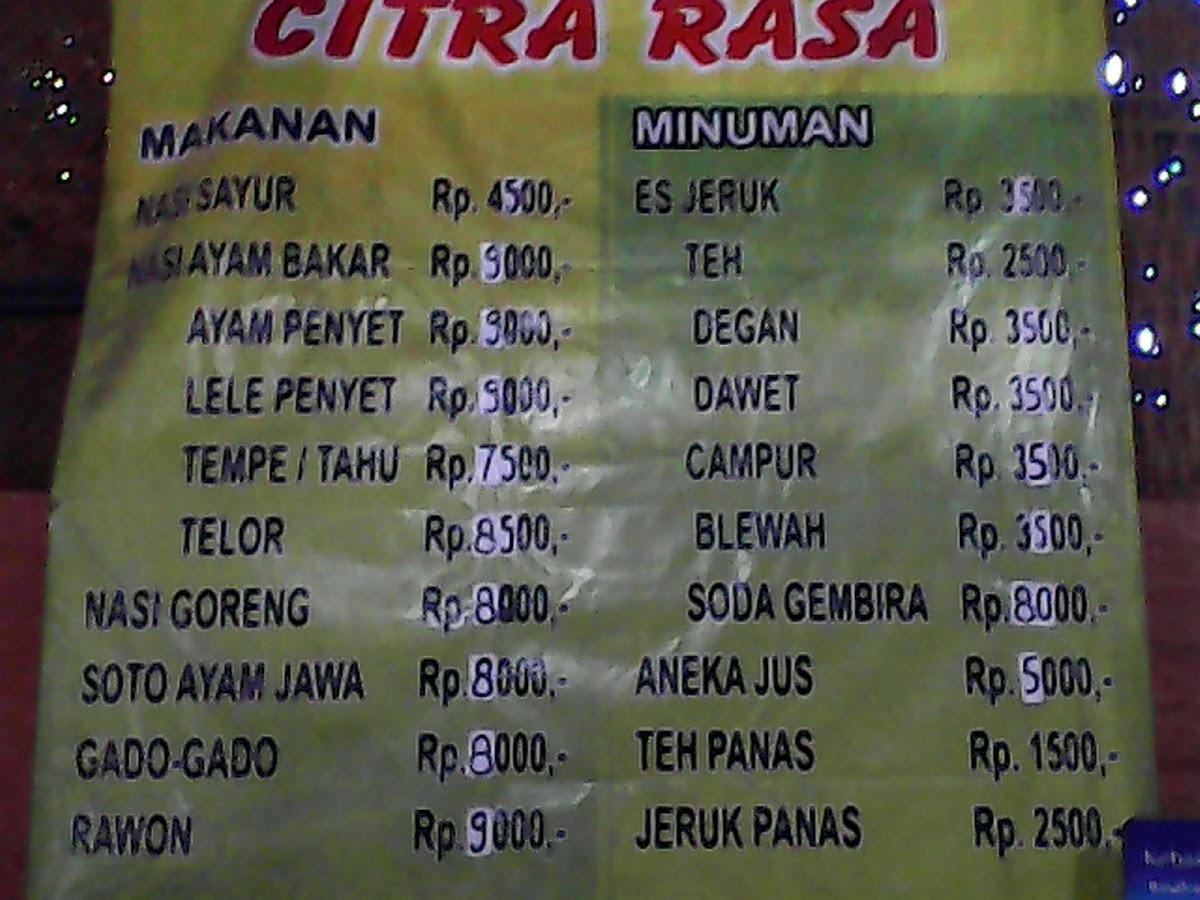 Menu at Depot Bambu Citra Rasa restaurant, Madiun