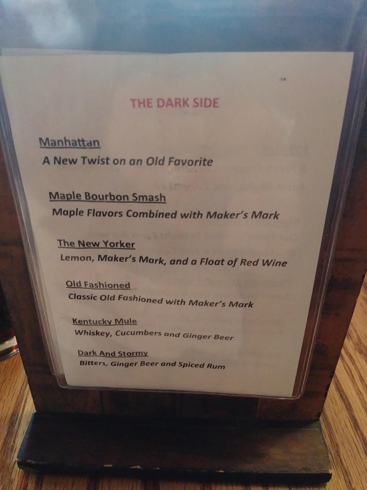 Menu at Grill 309 pub & bar, Culpeper