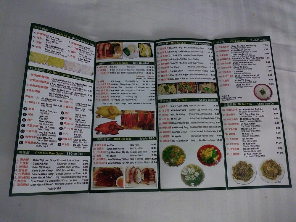 Menu at New Asian BBQ, Las Vegas