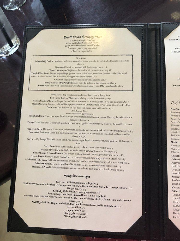 Menu at Amadeus Restaurant, Salem