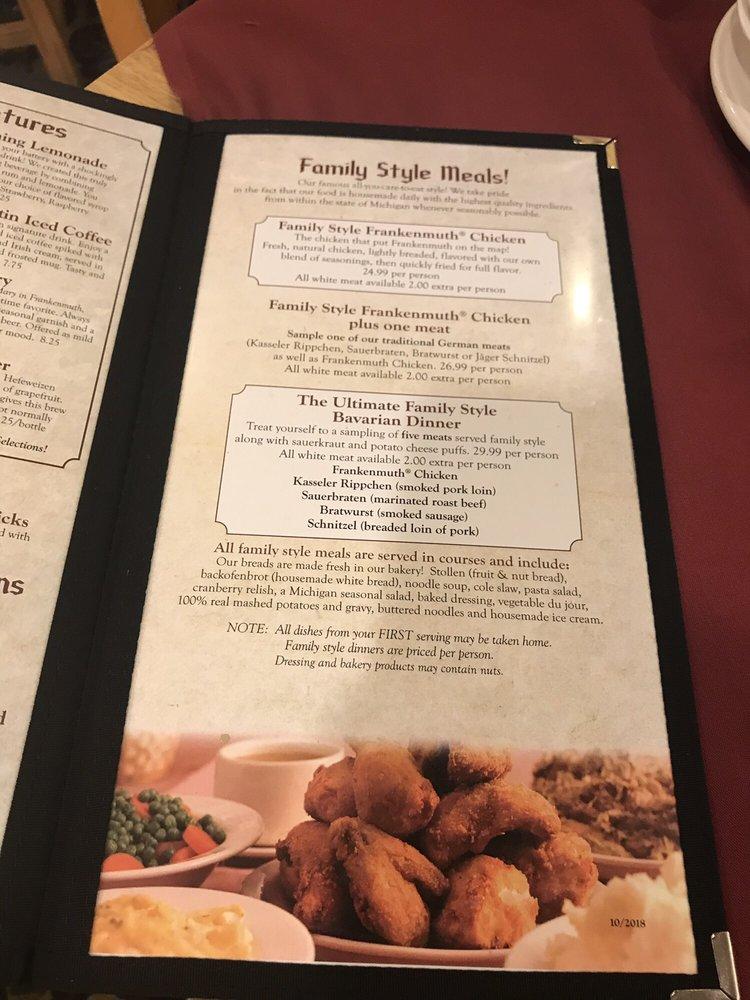 Menu at Bavarian Inn Restaurant, Frankenmuth, 713 S Main St Suite 1