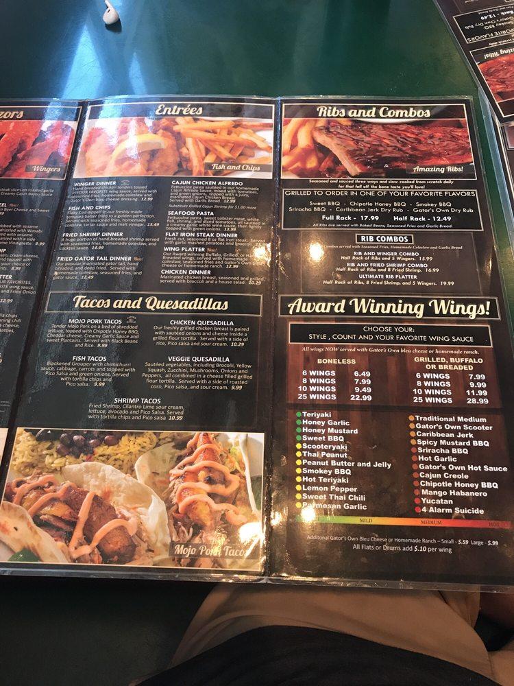 Menu at Gator's Dockside Lake City pub & bar, Lake City