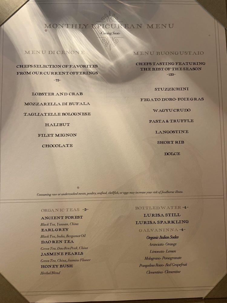 Menu at Il Nido desserts, Marlboro Township