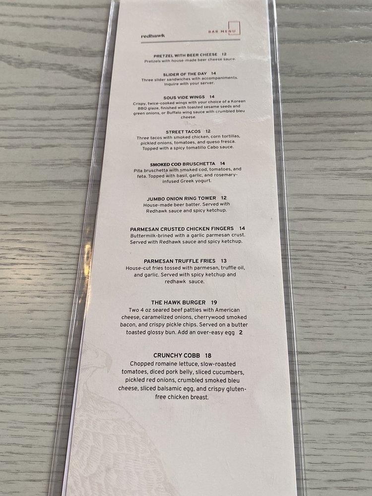 Menu at Redhawk Gastropub, Twin Falls