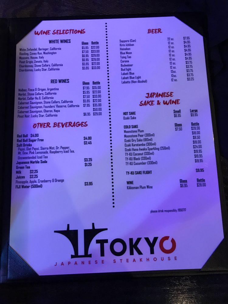 Menu at Tokyo Japanese Steakhouse and Sushi, Fort Gratiot Township ...
