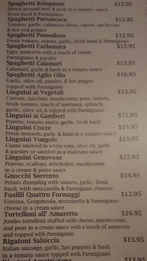 Menu at Tropea Ristorante Italiano pizzeria, Redmond, NE 87th St