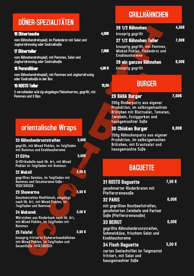 Menu at ROSTO Döner-Pizza-Burger am Marler Stern, Marl