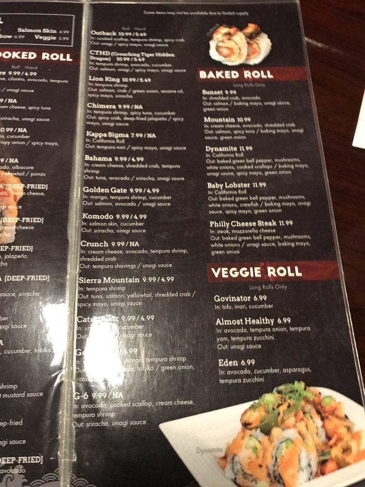 Menu at Sakana Sushi restaurant, Reno, Northtowne Ln # L