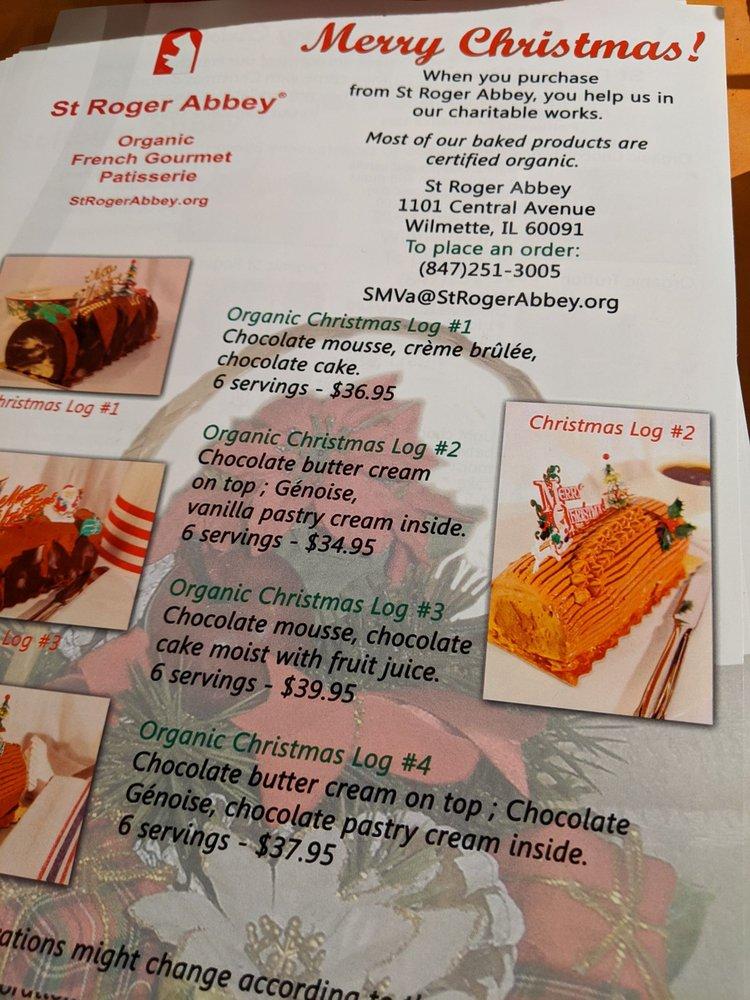 Menu at St Roger Abbey French Organic Pâtisserie cafe, Wilmette