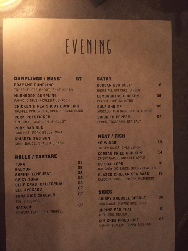 Menu at Double Knot restaurant, Philadelphia