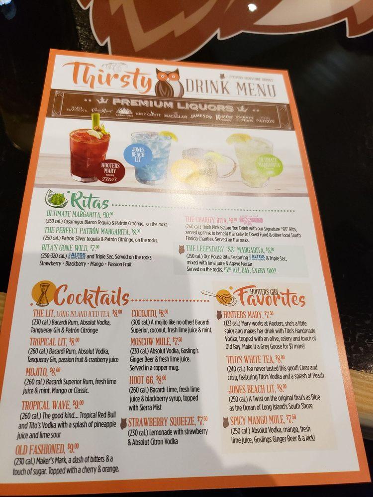 Menu at Hooters pub & bar, Weston