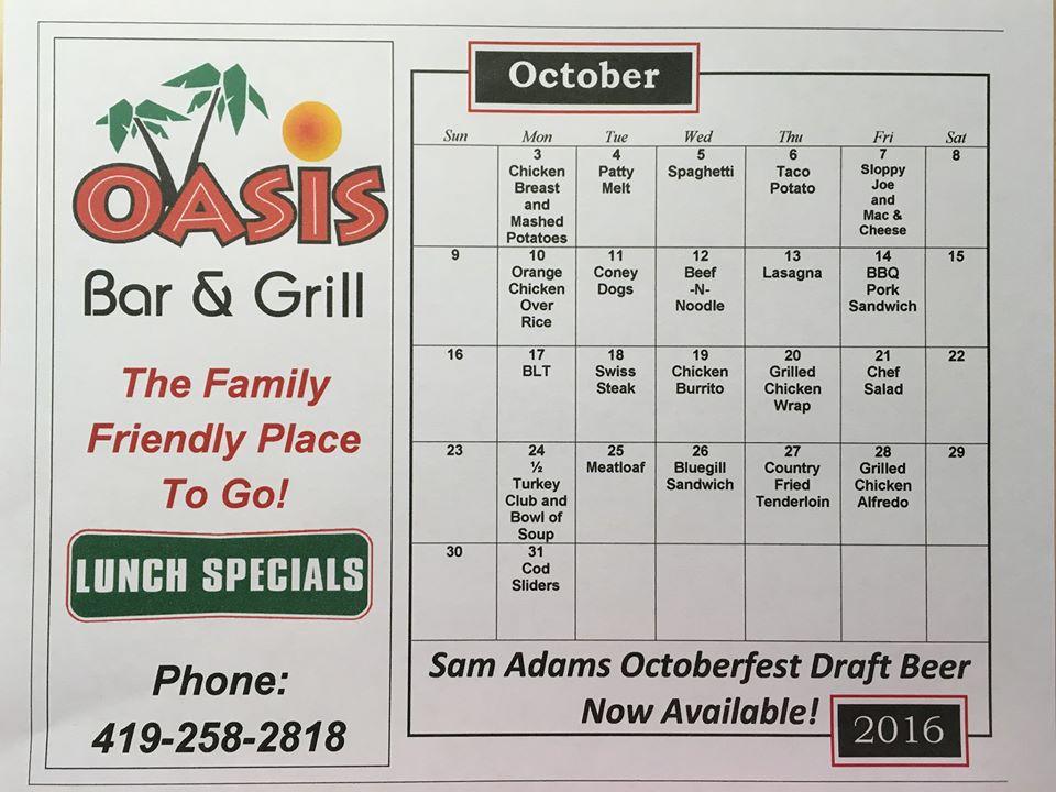 Menu at Oasis Bar & Grill, Antwerp