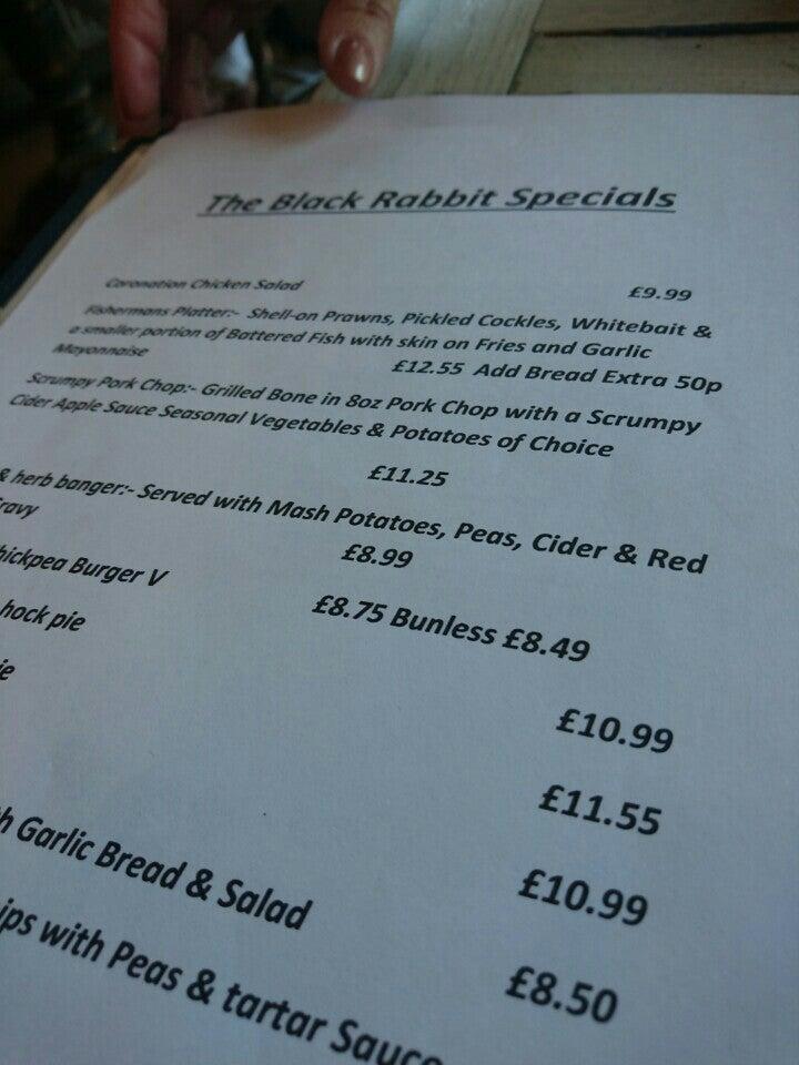 Menu at The Black Rabbit pub & bar, Arundel